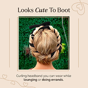 BHDbeauty No Heat Curling Headband You Can Sleep In- Heatless Overnight Natural Curls- Rod Ribbon Lazy Hair Curler Wrap Kit for Long Hair- Includes Bonus Airless Spray Bottle