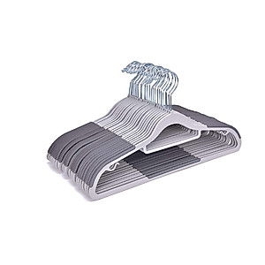 Quality Hangers Clothes Hangers 50 Pack - Non-Velvet Plastic Hangers for Clothes - Heavy Duty Coat Hanger Set - Space-Saving Closet Hangers with Gray Swivel Hooks - Functional Non-Flocked Hangers