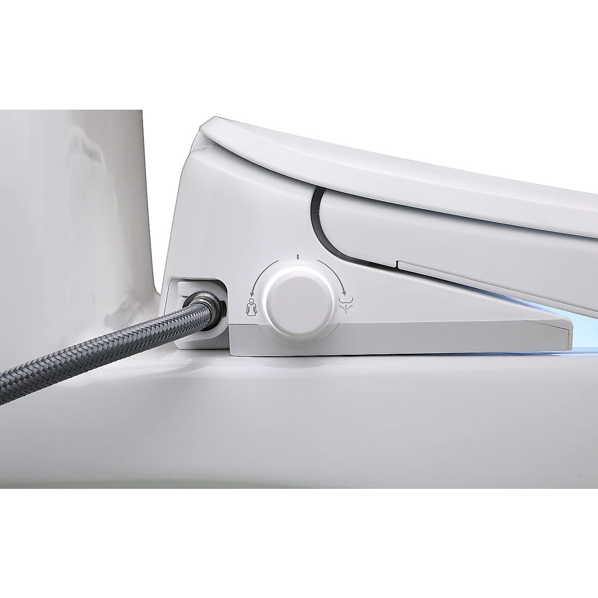 ALPHA BIDET UX Pearl Bidet Toilet Seat in Elongated White | Ultra Low Profile | Endless Warm Water | Arced Stainless Steel Nozzle | LED Nightlight | Dryer | Deodorizer | 3 Year Warranty