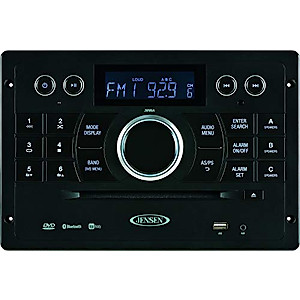 Jensen JWM6A DVD|USB|AUX|HDMI| Wallmount Stereo with App Control (jControl), Bluetooth A2DP/AVRCP Streaming Audio, Compatible with iPod/iPhone Control & Charging, DVD/CD-R/RW/MP3, 12V DC (Renewed)