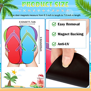 Kanayu 8 Pcs Cruise Door Magnets Cruise Door Magnetic Decorations Flip Flop Cabin Ship Hawaii Sea Car Fridge Magnet Stickers Decor for Summer Beach Carnival