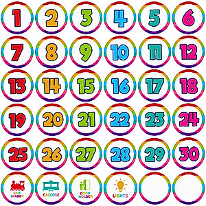 Flyab 36pcs Line up Spots for Classroom Floor 4" Floor Numbers for Classroom Lining up Line up Stickers Classroom Floor Line up Dots for Classroom Floor Back to School Preschool Kindergarten Classroom