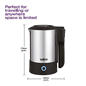Salton JK2035 Stainless Steel Travel, 600 ml Electric Kettle, Silver
