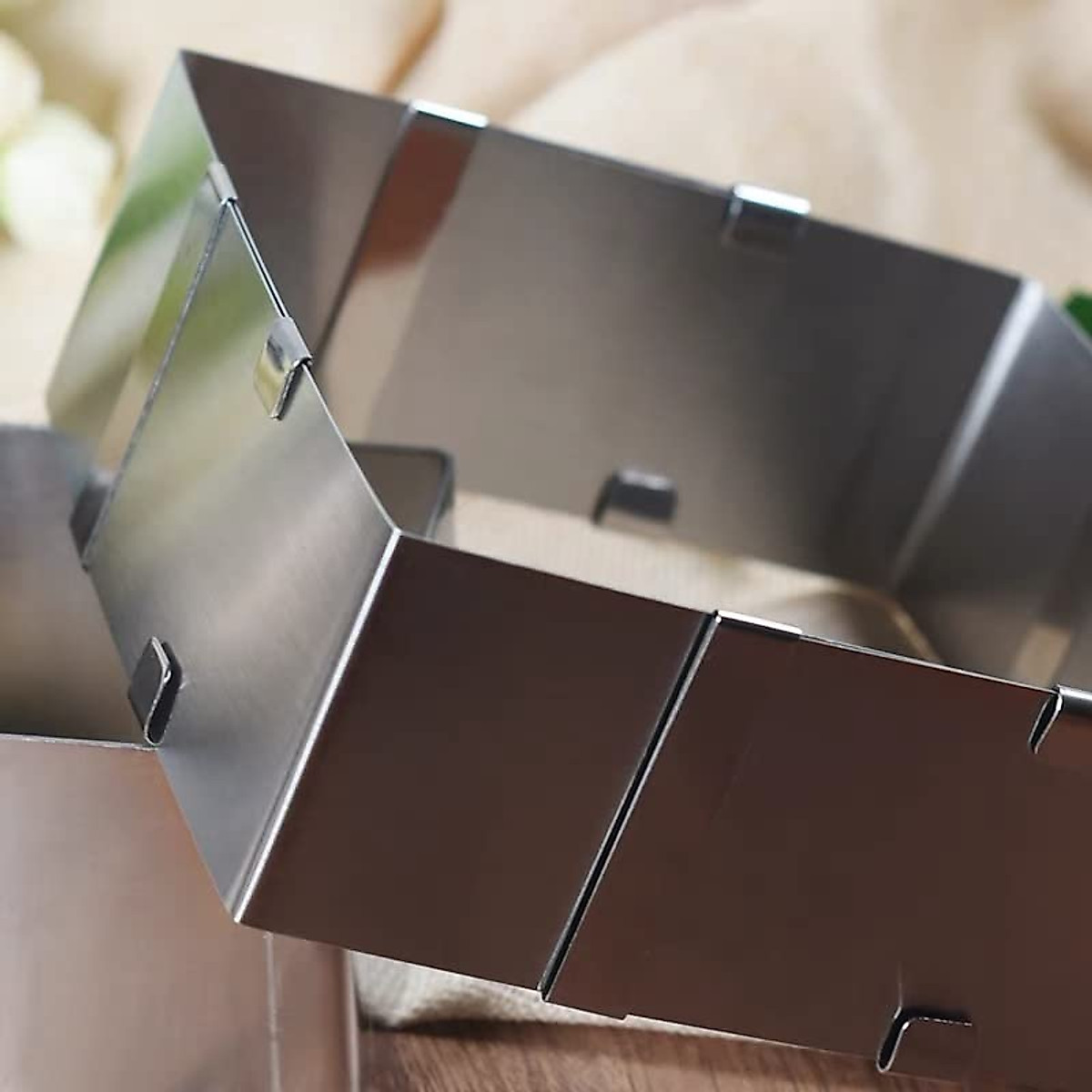 Utoolmart Cake Mold Adjustable Cake Ring Molds from 6" to 11" Stainless Steel Square Mousse Cake Cutter Baking Mold Pastry Kitchen Cooking Tool