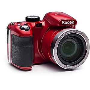 KODAK PIXPRO AZ421 Astro Zoom 16MP Digital Camera with 42x Optical Zoom (Red) Bundle with 32GB SD Memory Card and Accessory Bundle (3 Items)