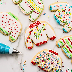 3 Piece Ugly Sweater Cookie Cutter Set - 4 1/5", 3 1/2", 2 1/2" - Christmas Winter Sweater Cookie Cutters