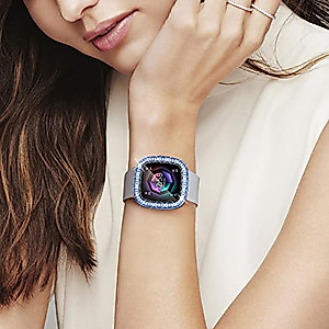 RICHONE 8-Pack Compatible with Fitbit Versa 4 & Sense 2 (2022) Screen Protector Case, Bling Diamonds Cover Soft TPU Bumper Smartwatch Accessories(8 Colors, Versa 4 & Sense 2)