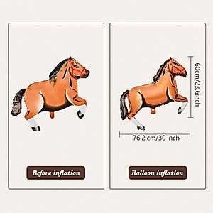 8 Pieces 40 Inch Large Horse Foil Balloon Brown Horse Balloon Cowboy Foil Balloon for Birthday Baby Shower Cowboy Horse Animal Themed Party Decorations