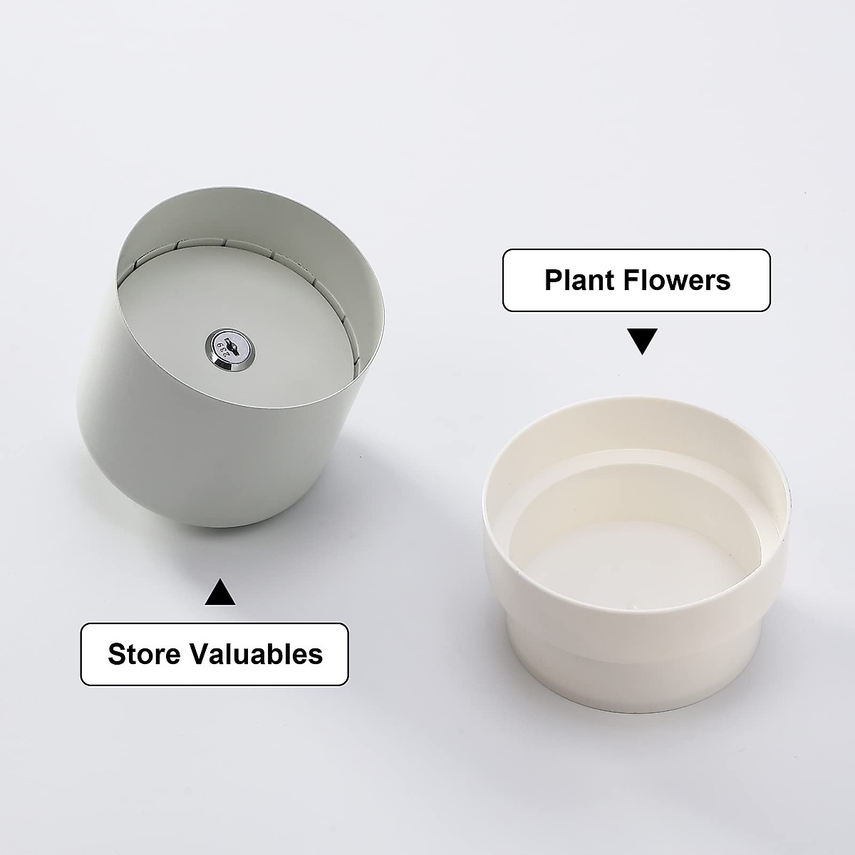 Younion Flower Pot Diversion Safe with Key Lock, Secret Hidden Safe Lock Box, Perfect for Hiding The Valuables Inside Flower Pot’s False Bottom, Plants Not Include