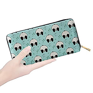 XDMXY cute Panda butt Women’s Zip Around Long Wallets Pu Leather Travel Card Holder Purse - Clutch Coin Purse Card Holder Organizer (A-20)