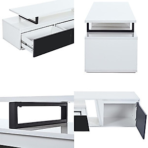 Modern Extendable TV Stand for 55/65/70/80/100 Inches TV,Minimalist Entertainment Center TV Cabinet with 2 Drawers and 1 Cabinet,Media Console Television Stands Credenza for Living Room,Bedroom,White