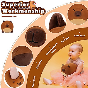 Capybara Plush Stuffed Animal-8'' Capybara Plush Toy, Capybara Plush Pillow, Cute Soft Plush Capybara Plushie Stuffed Toys, Capybara Plush Pillows Toy Decoration Doll Gift for Kids Girls Boys