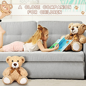 Zhanmai 18 Pcs 14 Inch Bears Stuffed Animal 2024 Graduation Gifts Bulk Plush Bear Toys for Birthday Baby Shower Party Favor(Light Brown)