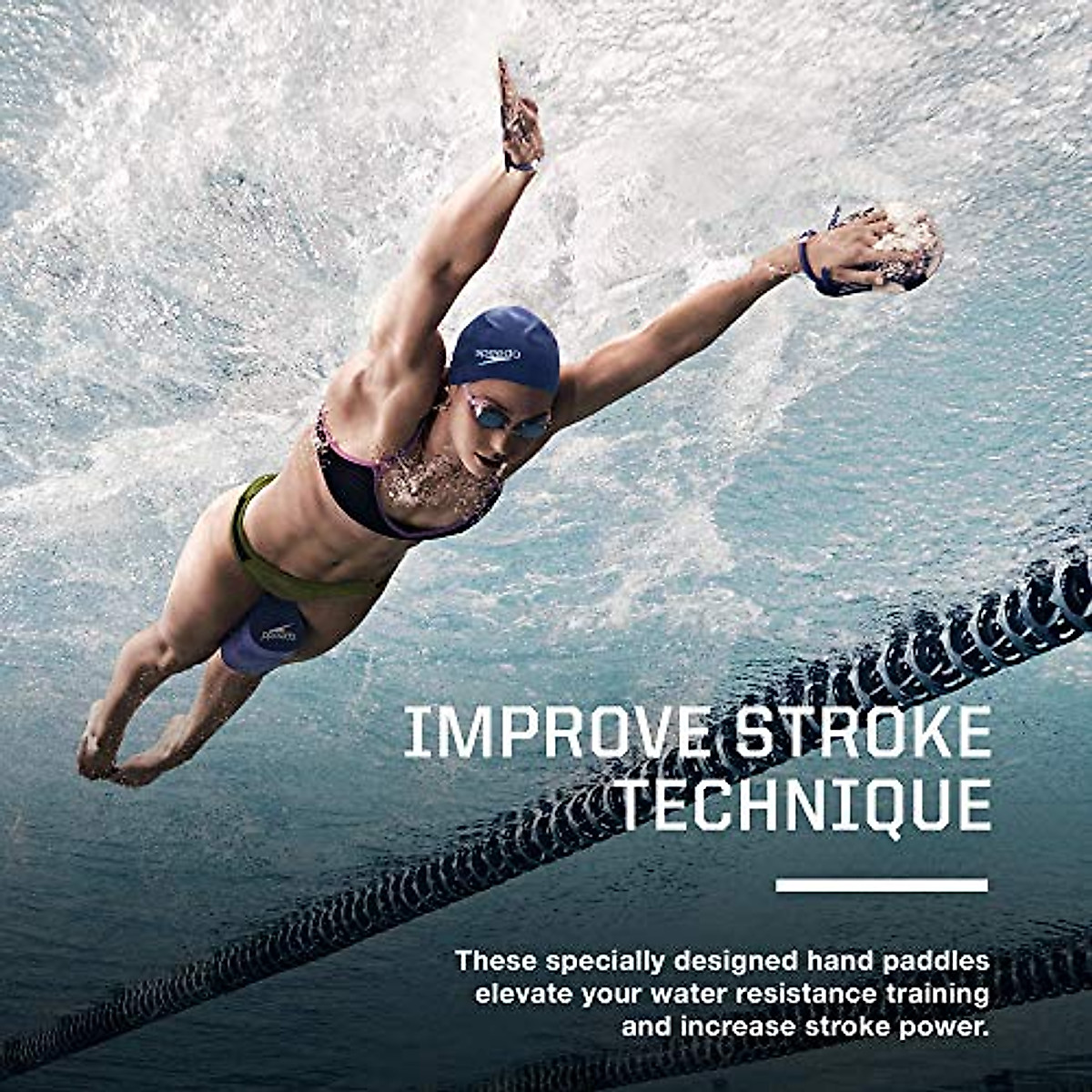 Speedo unisex adult Training Nemesis Contour swimming hand paddles, Multicolor, Medium US