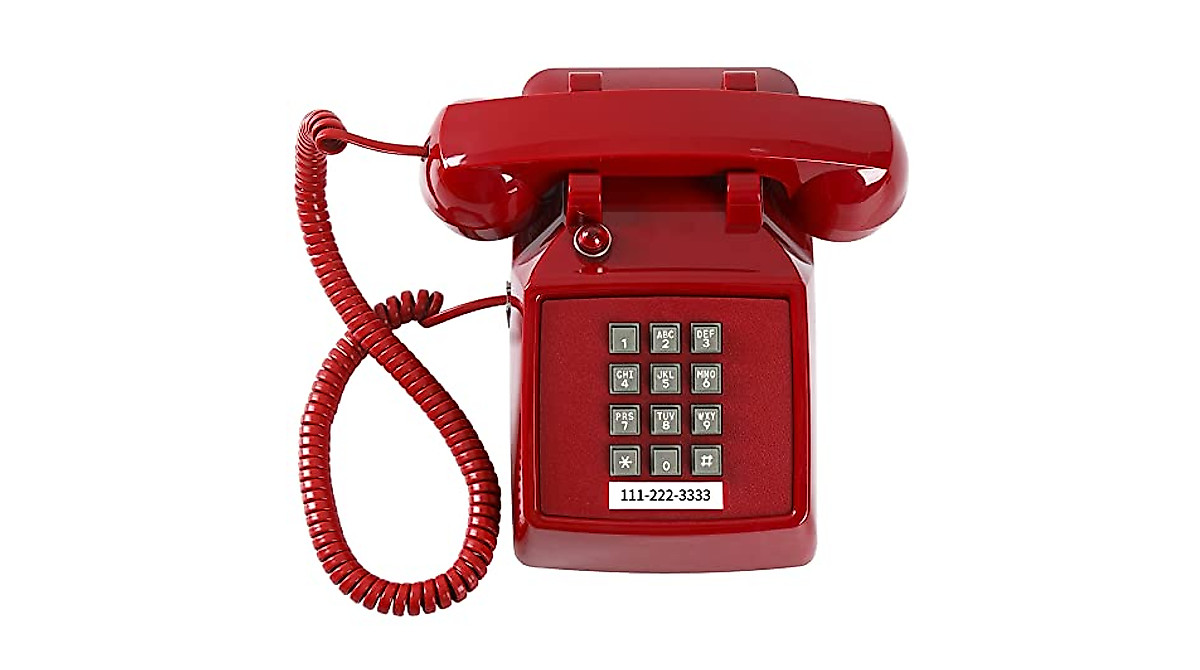 Retro Landline Phone with Large Buttons and Red Design | HTMengt