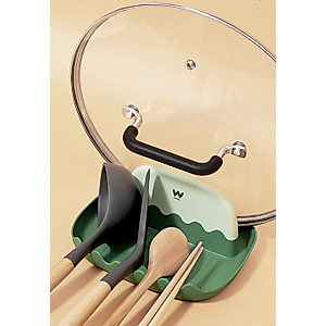 Ledudu A spoon rack for kitchen counter using for spatula spoon rack in kitchen kitchen utensils and Barbecue appliances and pot lid support water dripping protection,Green,17.2*15.5*7.8cm