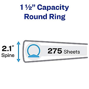 Avery Economy Showcase View 3 Ring Binder, 1.5" Round Rings, 1 White Binder (19651)