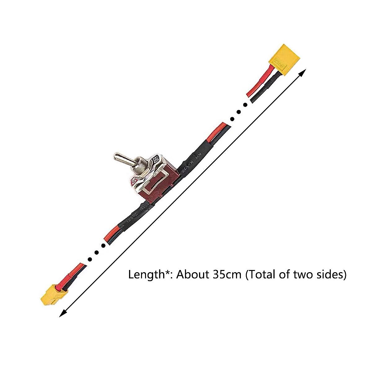 JINOARC 2Pcs XT60 Switch RC Large Current On/Off Switch with XT60 Plug for Ebike RC Airplane Drone Car ESC Lipo Battery