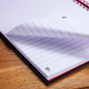 Black n' Red Notebook, Hardcover, Premium Optik Paper, Scribzee App Compatible, Environmentally Friendly, Durable Spiral Binding, 11" x 8-1/2", 70 Double-Sided Ruled Sheets, Pack of 3 (400123488)