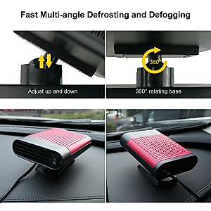 TIKSCIENCE Portable Car Heater for All Cars, 2 in 1 Car Heater Auto Electronic Heater 12V 150W, 30S Fast Heating Defrost Defogger Windscreen Fan Car Space Windshield Demister