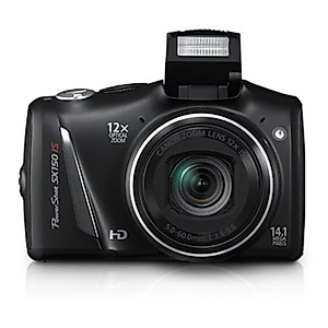 Canon PowerShot SX150 IS 14.1 MP Digital Camera with 12x Wide-Angle Optical Image Stabilized Zoom with 3.0-Inch LCD (Black) (OLD MODEL)