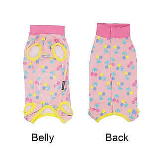 Miaododo 2 Packs Pet Dog Recovery Onesie Suit for Dogs Cats After Surgery,Dog Abdominal Wounds Bandages Cone E-Collar Alternative. (Pink, L)