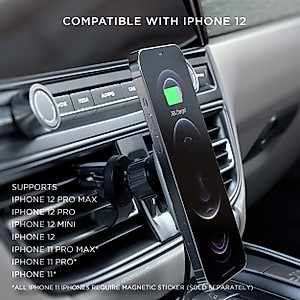 Satechi Magnetic Wireless Car Charger (Qi Wireless Charging) 7.5W Air Vent Mount - Compatible with iPhone 16 Pro Max/16 Pro/16/16 Plus, iPhone 15 Pro Max/15 Pro/15/15 Plus and More