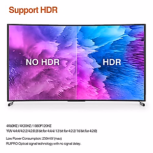 RUIPRO 4K HDMI Fiber Optic Cable 10 Feet 18Gbps 4K@60Hz ARC HDR10 Ultra Slim Flexible HDMI 2.0b Cable