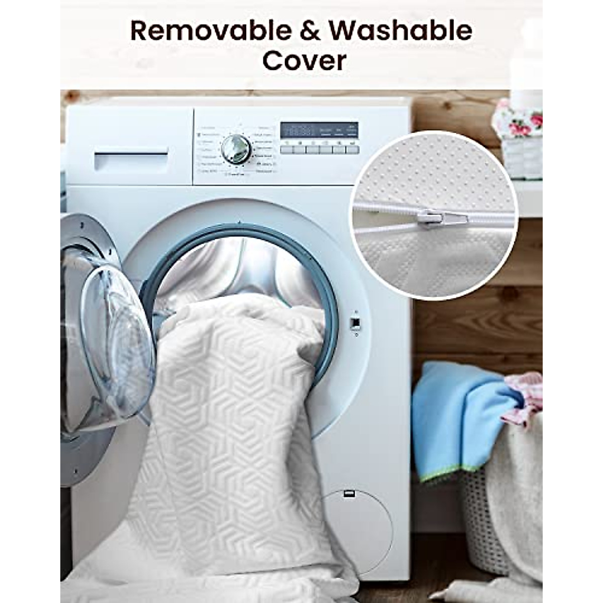 UniPon 3 Inch Gel Memory Foam Mattress Topper Twin, Medium Firm Mattress Topper, High Density Foam Bed Topper for Pressure Relief, Removable & Washable Cover, CertiPUR-US Certified