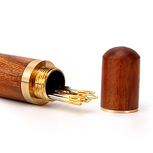 2PCS Needle Case Embroidery, Wood Needle Case, Sewing Needle Holder, Portable Sewing Storage Case, Toothpick Storage Box, Hand Crafts Knitting Holder(3.34 × 1.18 × 0.66 in)