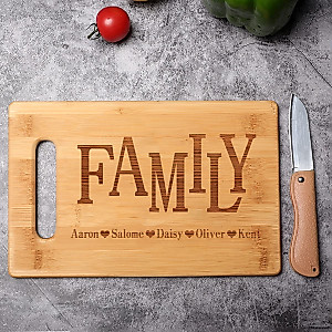 Personalized Cutting Board with Names, Wedding Gift for the Couple, Family, Custom Cutting Board Wood Engraved Customized Gifts for Couple Mr Mrs, Housewarming Closing Gift for Home Buyers