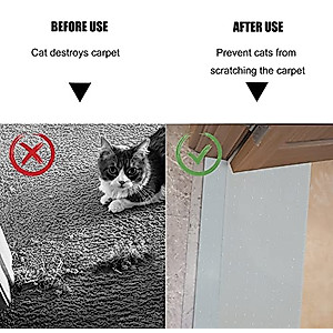 8.2Ft Cat Carpet Protector,DIY Non Slip Carpet Protector for Pets,Heavy Duty Plastic Carpet Protector for Pets,Easy to Cut, Carpet Protector Stop Cats from Scratching Carpet at Doorway