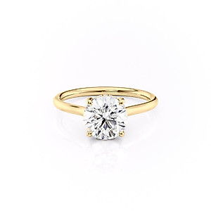 6.50MM Moissanite Engagement Wedding Ring for Women Classic 4-Prong Engagement Ring Graduated Side Stones Promise Bridal Ring Hidden Halo ring 18K Solid Gold bridal sets wedding rings Customized Ring For Her (18K Yellow Gold, 3.5)