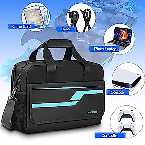 Deegotech Travel Carrying Case Compatible with PS5, Portable Protective Storage Bag for PlayStation5 Console Multiple Pockets for PS5 Disc/Controller/Game Cards & Accessories Tech Gifts for Men