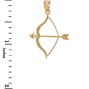 Polished 10k Yellow Gold Bow and Arrow Charm Pendant