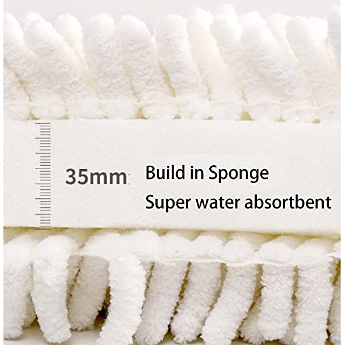 iMaylex 3 Pack Chenille Fuzzy Ball Hand Towels, Quick Dry and High Absorbent Microfiber Hand Towels with Hanging Loops for Kitchen Bathroom, 7" x 7", White & Blue & Grey