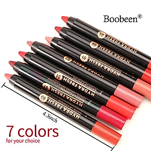 Boobeen Matte Lip Crayon Lipstik Pencil Velvety Creamy Matte Lip Liner Full Coverage High Pigment Waterproof Long Lasting Lipstick for Women, Matte Lip Color with Smooth