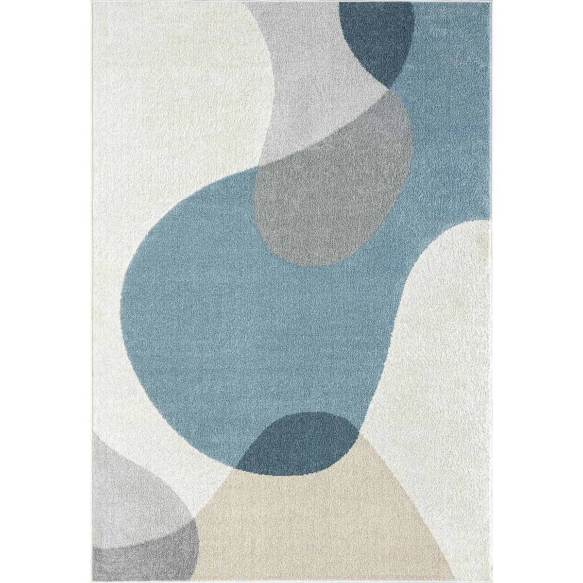 Abani Rugs Cream and Pink 4 ft. X 6 ft. Contemporary mid-Century Rug with Beige and Pink Geometric Circle. Minimalistic Design Rectangular Area Rug. Turkish Stain Resistant Area Rug.