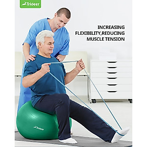 Trideer Exercise Ball for Physical Therapy, Swiss Ball Physio Ball for Rehab Exercises, Workout Fitness Ball for Core Strength, Yoga Ball for Balance & Flexibility