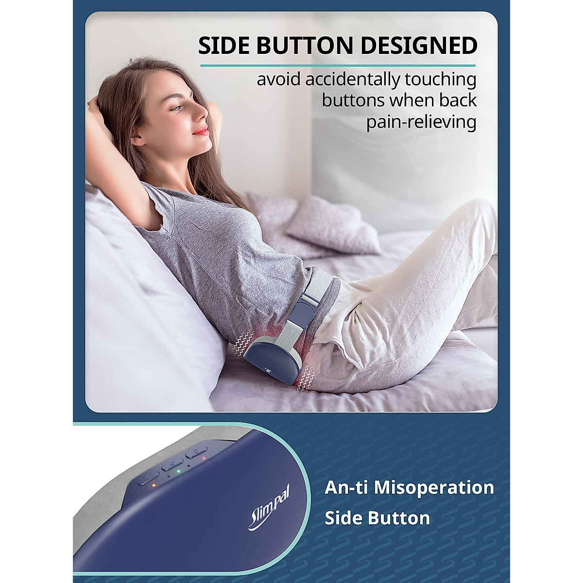 Slimpal Heating Pad for Period Cramps&Back Pain, FSA HSA Eligible, Plus-Sized Electric Heating Pad, Portable Menstrual Heat Belt Pain Relief, 3 Timer Auto Off Setting, Gift for Girls Women Wife, Navy