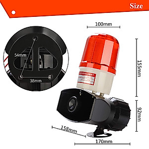 JIAWANSHUN Industrial Sound and Light Alarm Siren Horn with Strobe Outdoor/Indoor AC110V Emergency Flashing Light