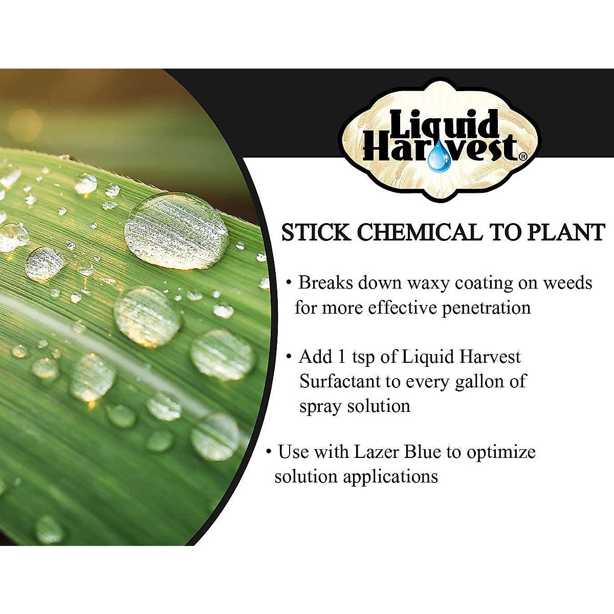 Liquid Harvest Lazer Blue Spray Pattern Indicator 32 oz, Surfactant 32 oz, and Mesotrione 32 oz Bundle for Effective Weed Control