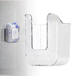 Xanadued Kitchen Wipes Storage, Flushable Wipes Holder for Bathroom, Wall-Mounted Tissue Box, Non-Slip Flushable Wipes Holder, Wipe Container, Wipes Dispenser for Kitchen Bedroom Bathroom
