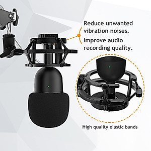 Silence Razer Mini Shock Mount with Foam Windscreen Cover, Anti-Vibration Suspension Shockmount Mic Holder Clip Pop Filter to Blocks Out Plosives for Seiren USB Streaming Microphone AVATAR