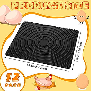 12 Pack Washable Nesting Pads Chicken Nesting Box Pads Reusable Rubber Chicken Nesting Box Liners for Chicken Coops Accessories Chicken Bedding Hen House Poultry, 12" x 13.8"