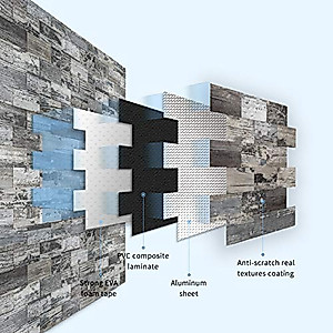 Art3d Peel and Stick Distressed Wood Backsplash Tile, 5-Pack of 13.5"x11.4inches, Made Out of PVC Composite