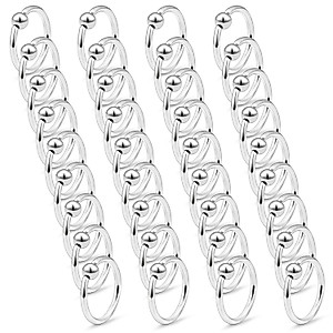 Ftovosyo 14G 36PCS Captive Bead Ring Stainless Steel Nose Nostril Septum Tragus Belly Helix Lip Eyebrow Earring Hoop Rings for Women 10mm