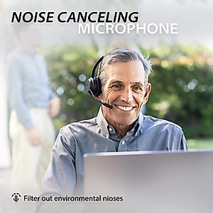 Avantalk Alto Solo - Wireless Headset with Mic for Work with Qualcomm Bluetooth Solution, CVC Noise-Canceling for PC, Computer & Laptop, Charging Stand, Mute Button, Wired Headphones Option