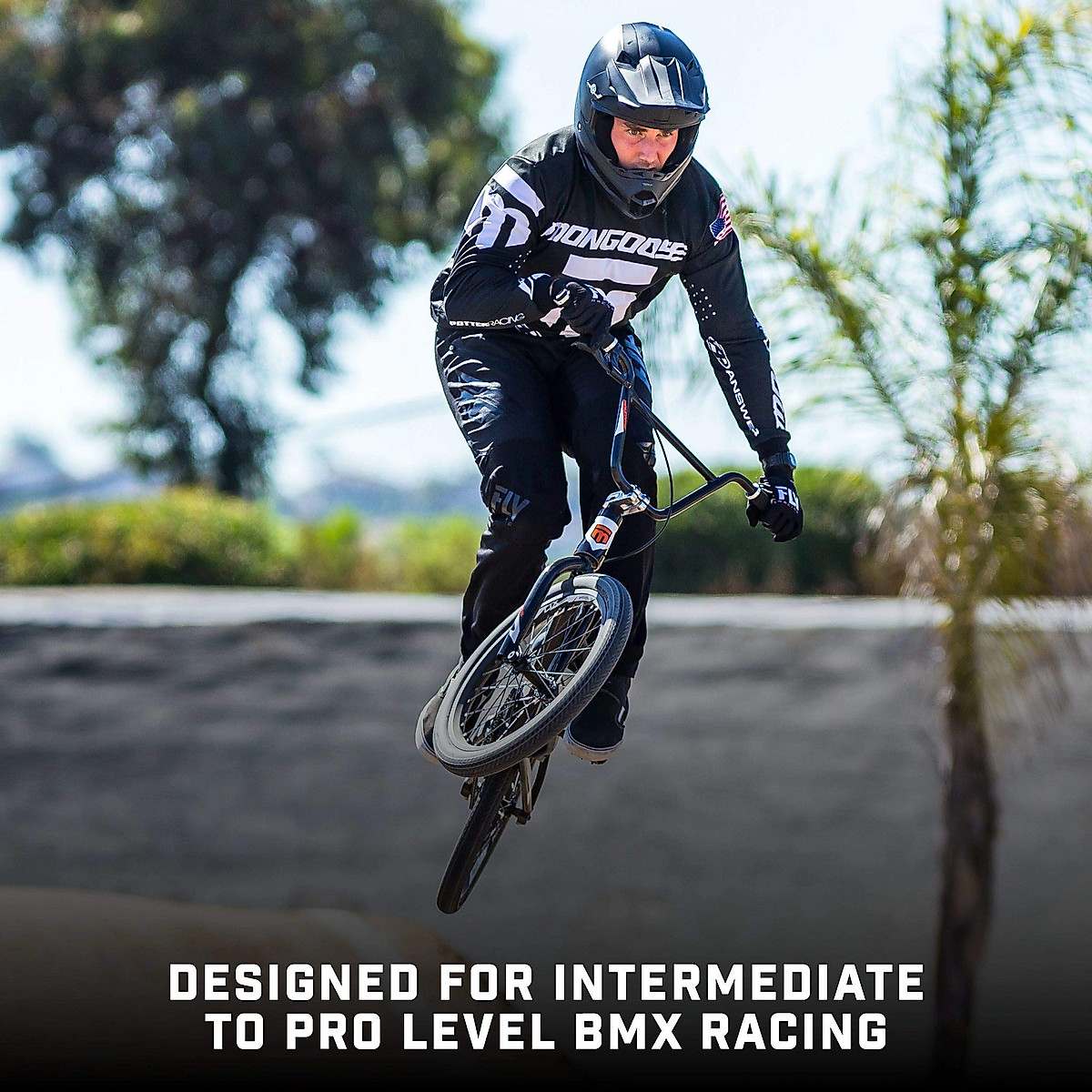 Mongoose Title Elite Pro BMX Race Bike with 24-Inch Wheels in Black for Advanced and Returning Riders, Featuring Professional-Grade 6061 Tectonic T1 Biaxial Hydroformed and Butted Aluminum Frame