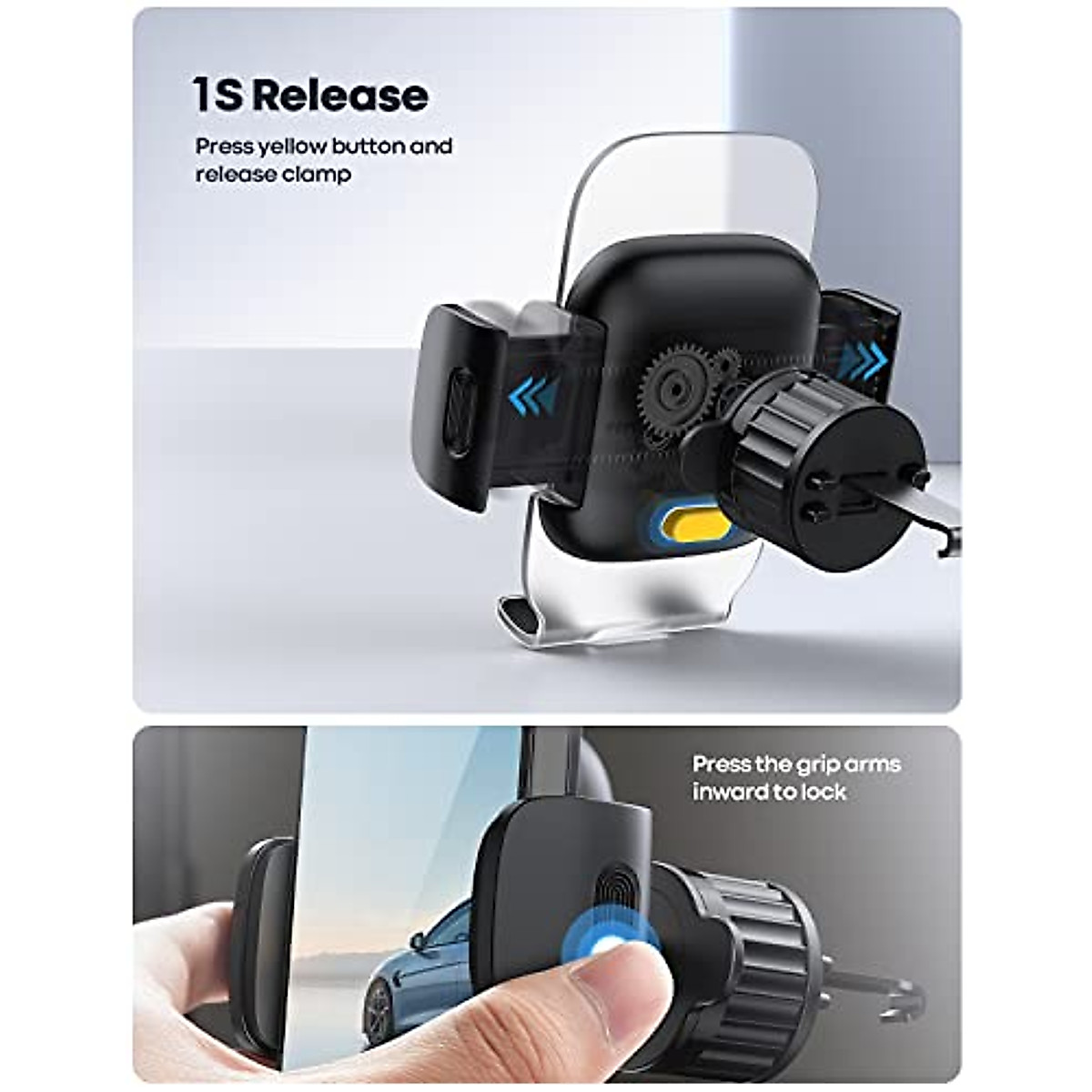 Lamicall Car Vent Phone Mount - [2023 Spring Clip] Air Vent Cell Phone Holder Cradle, Hands Free Mobile Stand, 360 Adjustable Cellphone Vent Clip, Fit for iPhone, Android Smartphone, 4” to 7” Phone